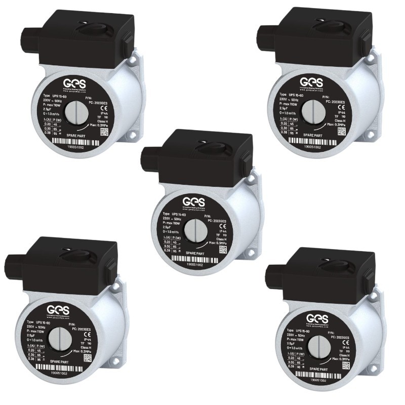 5 x Universal 15-60 130 Replacement Circulation Pump Head (Five Pack