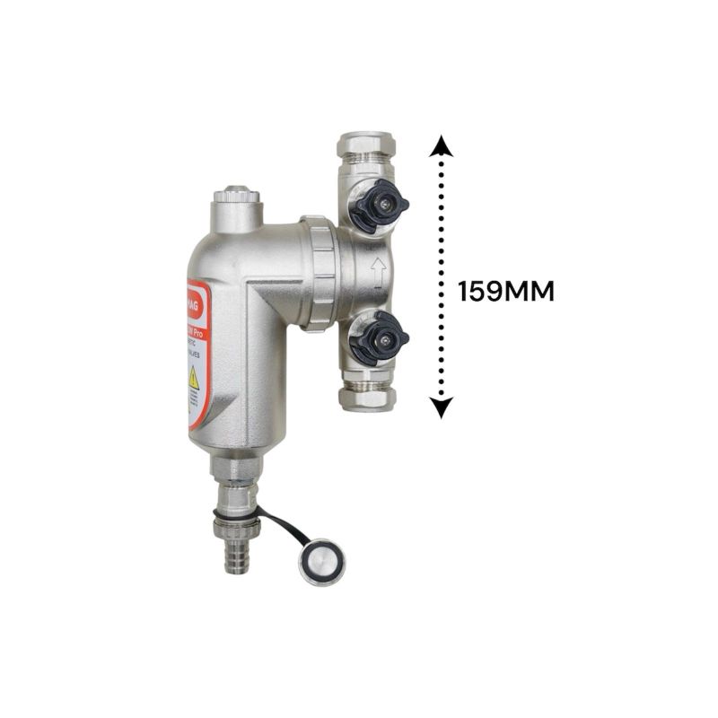 ONYX Central Heating Magnetic Brass Filter 22mm With Valves
